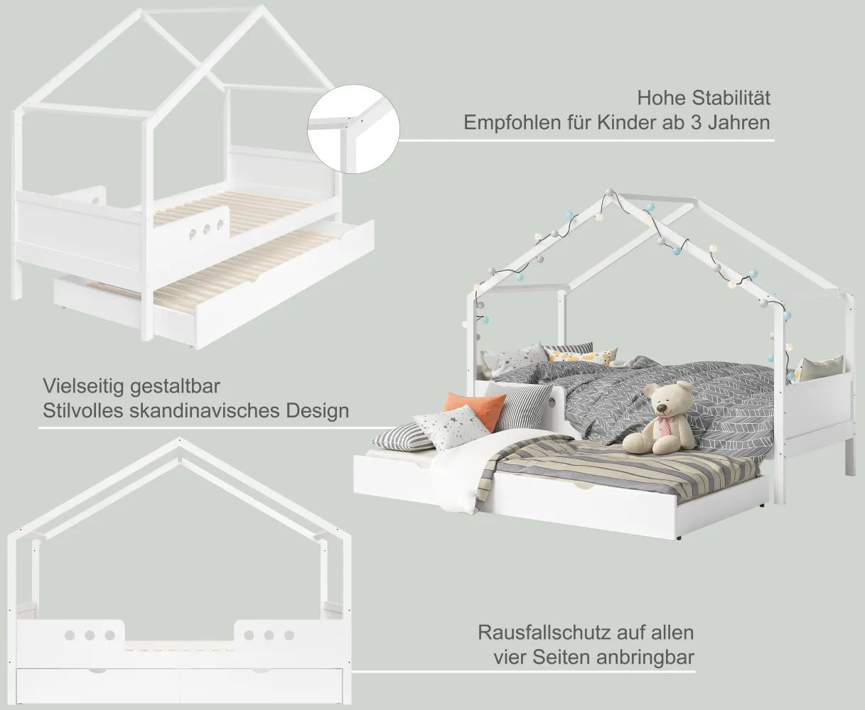 Hausbett 90x200 Mit Gastebett